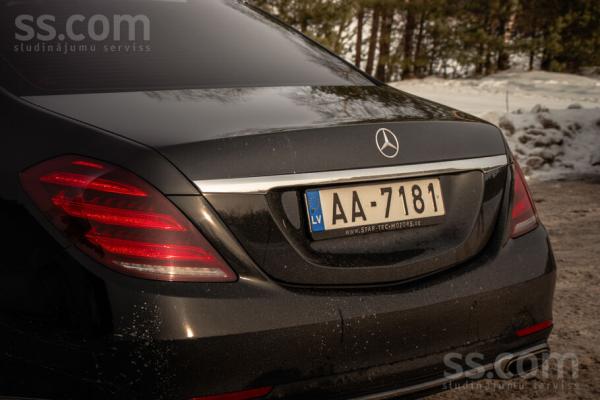 Black Mercedes-Benz S 450 2018 in Riga, with an engine capacity of 3.00 L and mileage of 192 thousand km for 39900 €, photo 8 on AUTOMOTO.COM.LV