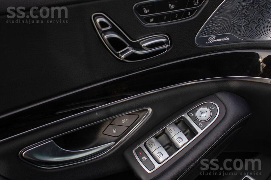 Black Mercedes-Benz S 450 2018 in Riga, with an engine capacity of 3.00 L and mileage of 192 thousand km for 39900 €, photo 17 on AUTOMOTO.COM.LV