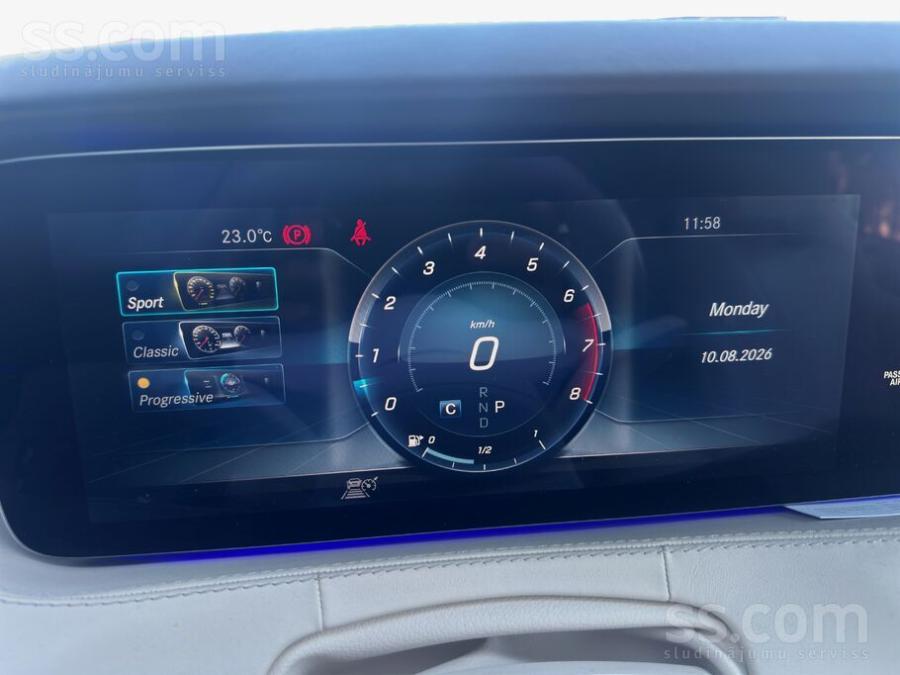 Grey Mercedes-Benz S 450 2018 in Riga, with an engine capacity of 3.00 L and mileage of 155 thousand km for 51990 €, photo 11 on AUTOMOTO.COM.LV