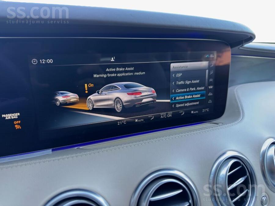 Grey Mercedes-Benz S 450 2018 in Riga, with an engine capacity of 3.00 L and mileage of 155 thousand km for 51990 €, photo 13 on AUTOMOTO.COM.LV
