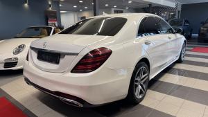 White Mercedes-Benz S 450 2019 in Riga, with an engine capacity of 3.00 L and mileage of 168 thousand km for 42990 €, photo 5 on AUTOMOTO.COM.LV
