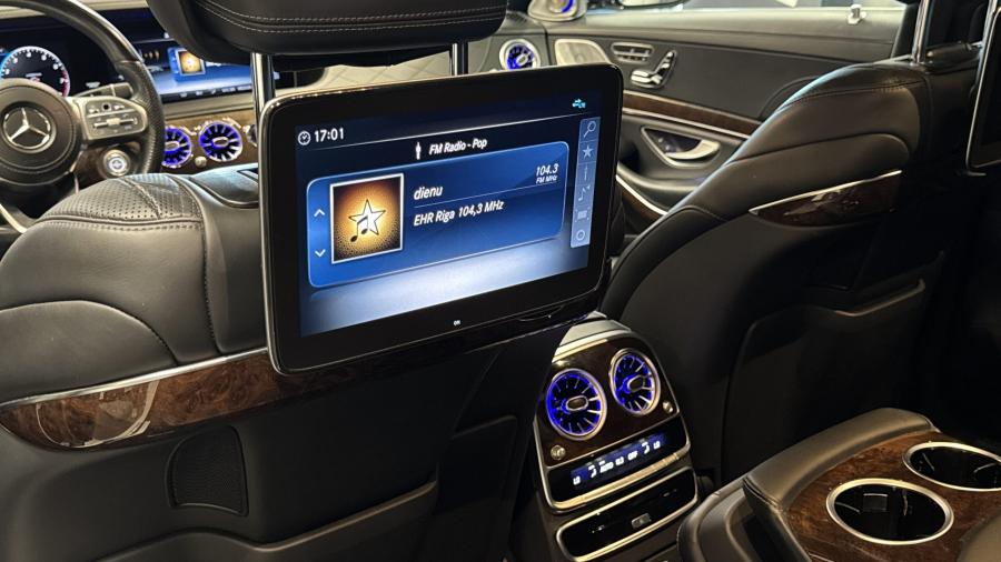 White Mercedes-Benz S 450 2019 in Riga, with an engine capacity of 3.00 L and mileage of 168 thousand km for 42990 €, photo 27 on AUTOMOTO.COM.LV