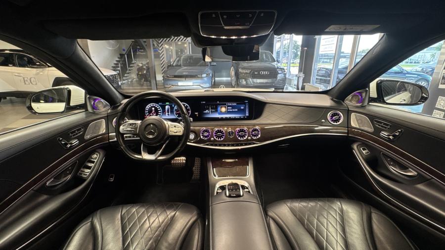White Mercedes-Benz S 450 2019 in Riga, with an engine capacity of 3.00 L and mileage of 168 thousand km for 42990 €, photo 28 on AUTOMOTO.COM.LV