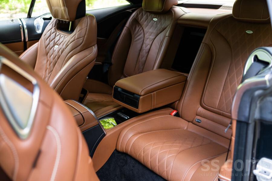 Black Mercedes-Benz S 500 2014 in Riga, with an engine capacity of 4.70 L and mileage of 157 thousand km for 41000 €, photo 11 on AUTOMOTO.COM.LV