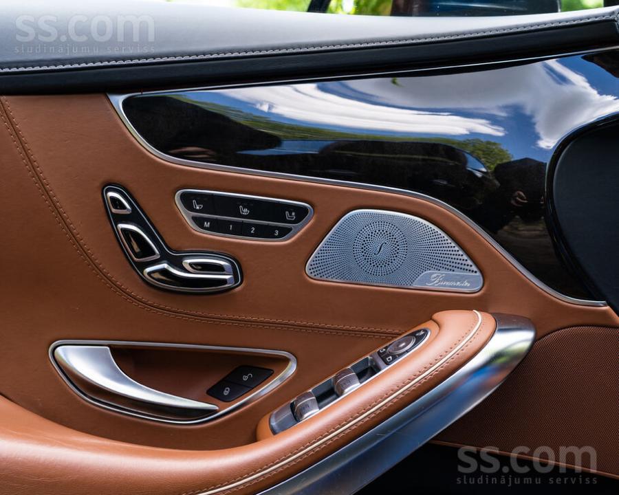 Black Mercedes-Benz S 500 2014 in Riga, with an engine capacity of 4.70 L and mileage of 157 thousand km for 41000 €, photo 14 on AUTOMOTO.COM.LV