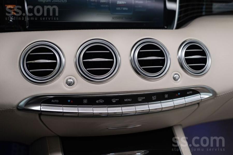 Melns Mercedes-Benz S 500 2015 Rīga, ar dzinēja tilpumu 4.60 L un nobraukumu 64 tūkst. km par 55000 €, foto 19 vietnē AUTOMOTO.COM.LV