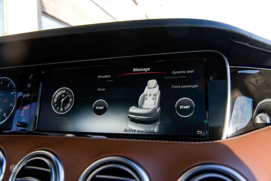 Black Mercedes-Benz S 500 2015 in Vilnius, with an engine capacity of 4.66 L and mileage of 323 thousand km for 24999 €, photo 36 on AUTOMOTO.COM.LV