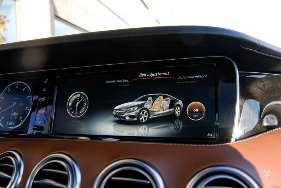 Black Mercedes-Benz S 500 2015 in Vilnius, with an engine capacity of 4.66 L and mileage of 323 thousand km for 24999 €, photo 37 on AUTOMOTO.COM.LV