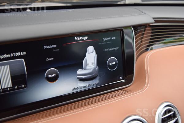 Black Mercedes-Benz S 500 2018 in Riga, with an engine capacity of 4.70 L and mileage of 45 thousand km for 69900 €, photo 7 on AUTOMOTO.COM.LV