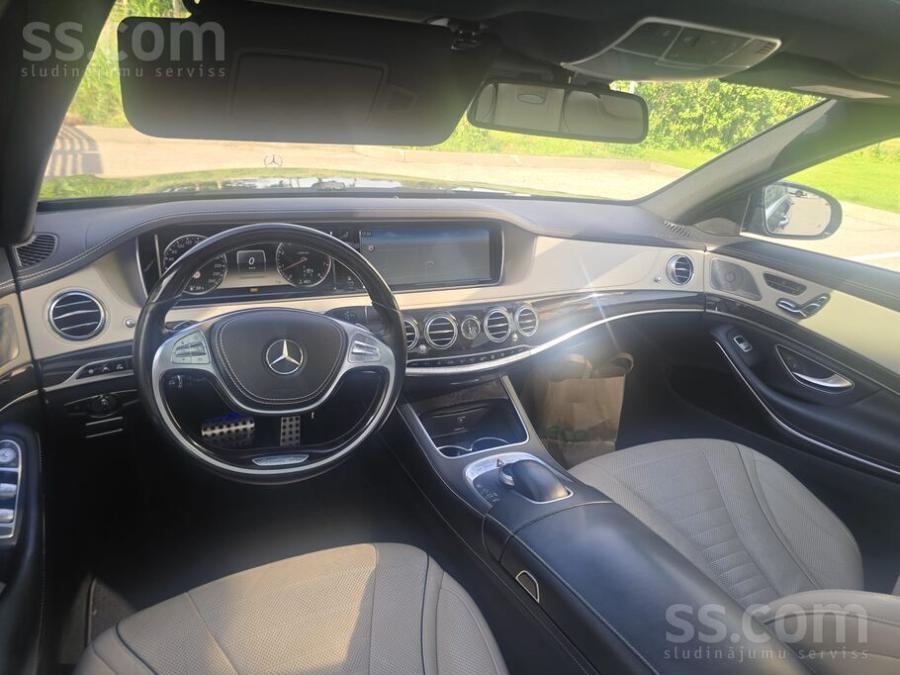 Black Mercedes-Benz S 500 2013 in Riga, with an engine capacity of 5.00 L and mileage of 0 thousand km for 12990 €, photo 3 on AUTOMOTO.COM.LV