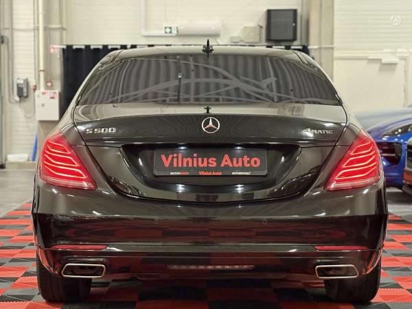 Black Mercedes-Benz S 500 2014 in Vilnius, with an engine capacity of 4.66 L and mileage of 215 thousand km for 22999 €, photo 5 on AUTOMOTO.COM.LV