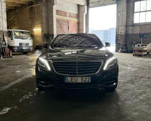 Black Mercedes-Benz S 500 2014 in Kaunas, with an engine capacity of 4.66 L and mileage of 214 thousand km for 27000 €, photo  on AUTOMOTO.COM.LV