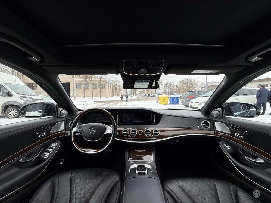 Black Mercedes-Benz S 500 2014 in Kaunas, with an engine capacity of 4.66 L and mileage of 214 thousand km for 27000 €, photo 23 on AUTOMOTO.COM.LV