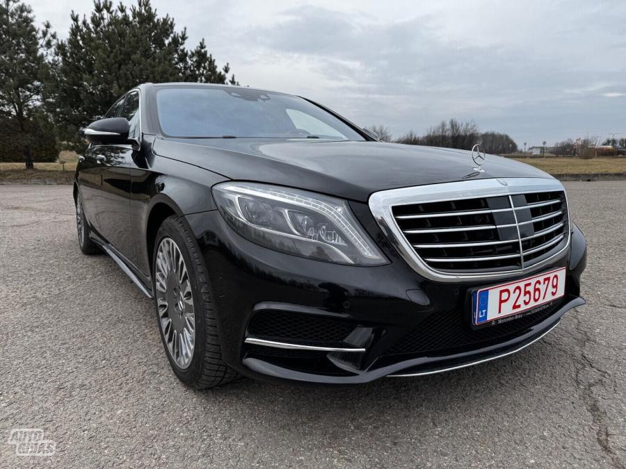 Black Mercedes-Benz S 500 2014 in Kaunas, with an engine capacity of 4.70 L and mileage of 190 thousand km for 30500 €, photo 1 on AUTOMOTO.COM.LV