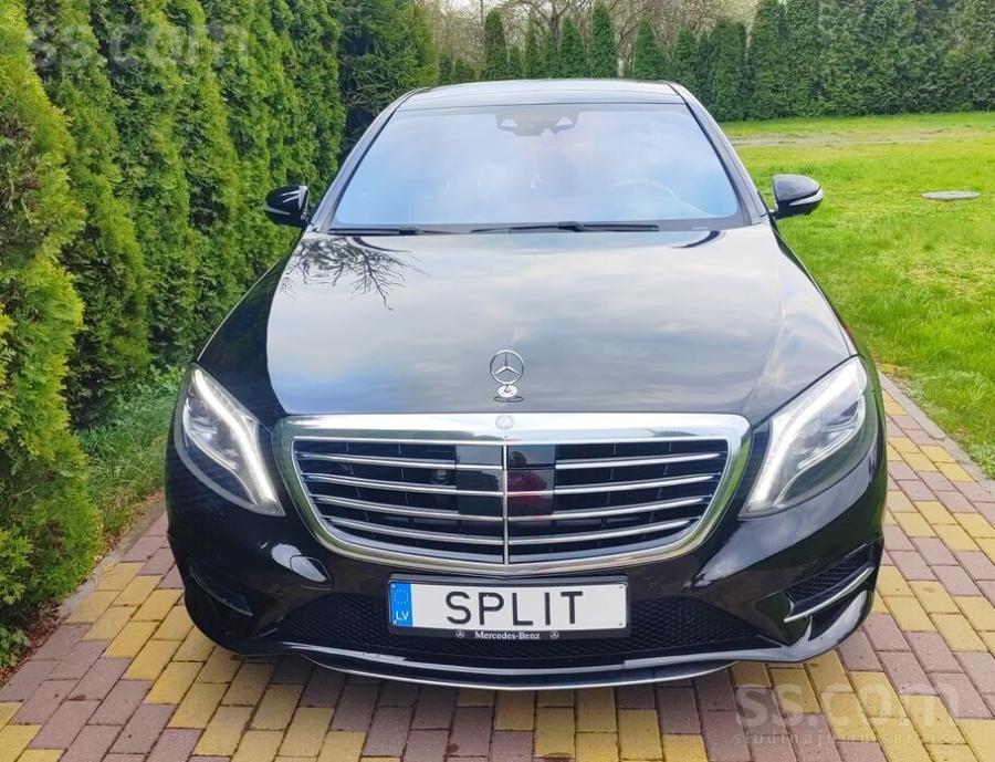 Black Mercedes-Benz S 500 2015 in Jurmala, with an engine capacity of 3.00 L and mileage of 195 thousand km for 29000 €, photo 1 on AUTOMOTO.COM.LV
