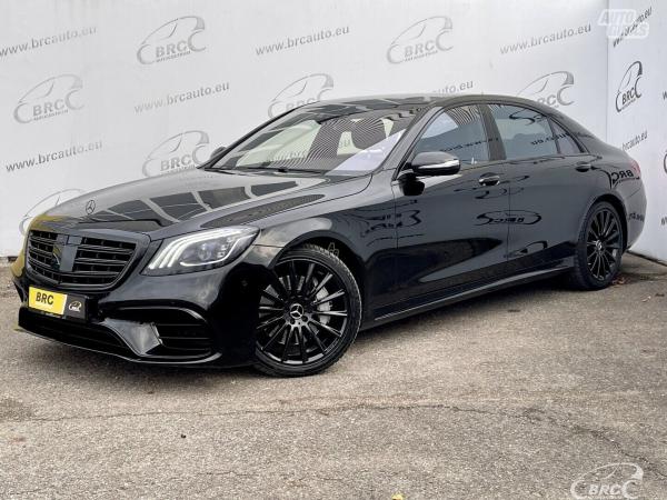Black Mercedes-Benz S 500 2015 in Avizieniai, with an engine capacity of 4.70 L and mileage of 165 thousand km for 33900 €, photo 1 on AUTOMOTO.COM.LV