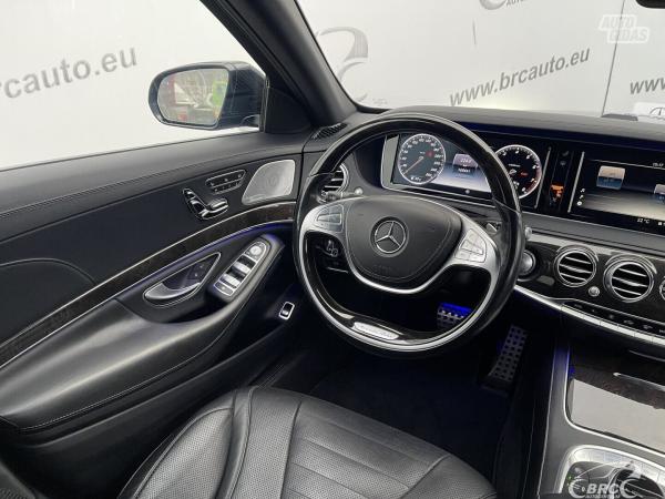 Black Mercedes-Benz S 500 2015 in Avizieniai, with an engine capacity of 4.70 L and mileage of 165 thousand km for 33900 €, photo 4 on AUTOMOTO.COM.LV