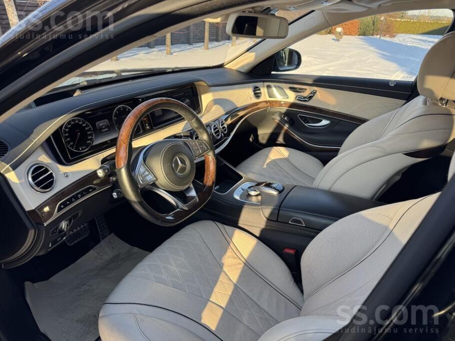 Black Mercedes-Benz S 500 2015 in Riga, with an engine capacity of 4.70 L and mileage of 126 thousand km for 40000 €, photo 9 on AUTOMOTO.COM.LV