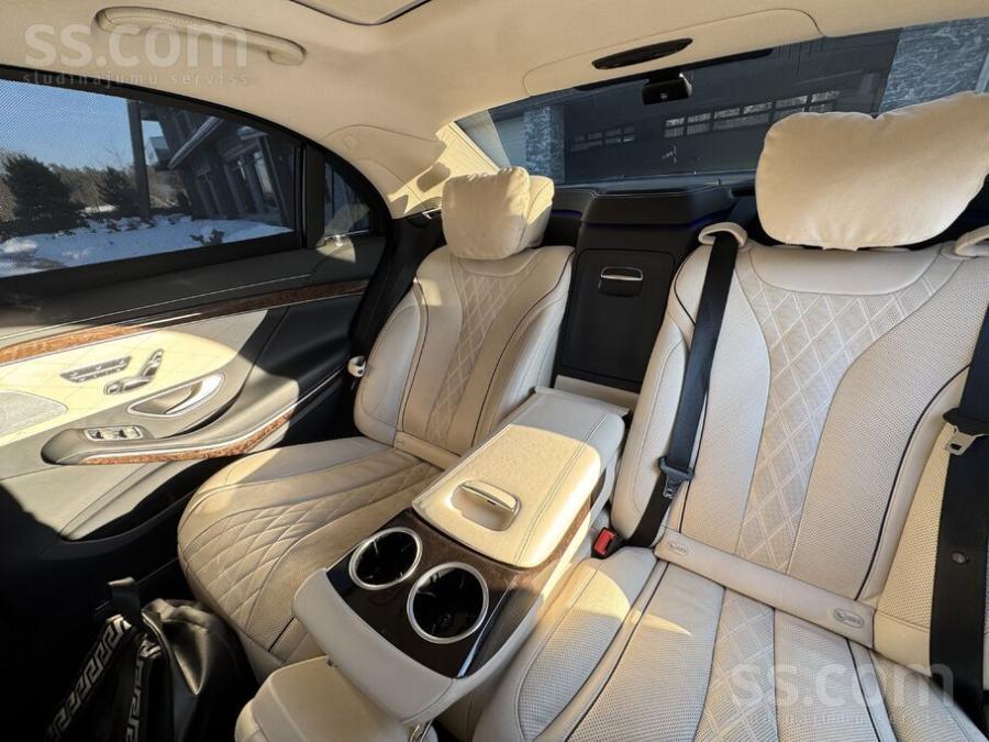 Black Mercedes-Benz S 500 2015 in Riga, with an engine capacity of 4.70 L and mileage of 126 thousand km for 40000 €, photo 12 on AUTOMOTO.COM.LV