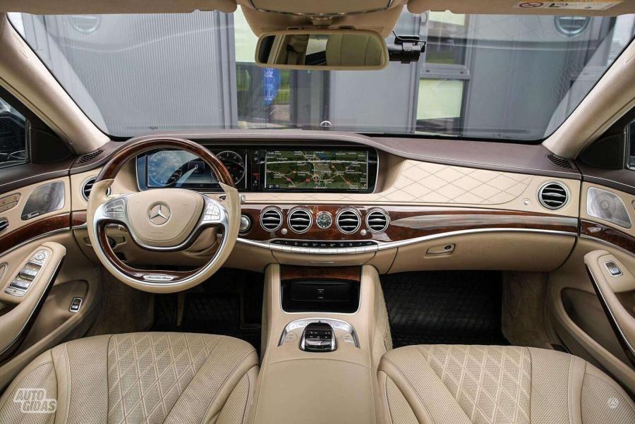 Black Mercedes-Benz S 500 2015 in Kaunas, with an engine capacity of 4.70 L and mileage of 211 thousand km for 24750 €, photo 18 on AUTOMOTO.COM.LV