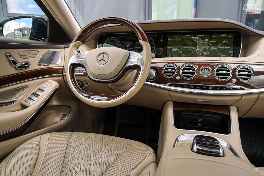 Black Mercedes-Benz S 500 2015 in Kaunas, with an engine capacity of 4.70 L and mileage of 211 thousand km for 24750 €, photo 19 on AUTOMOTO.COM.LV