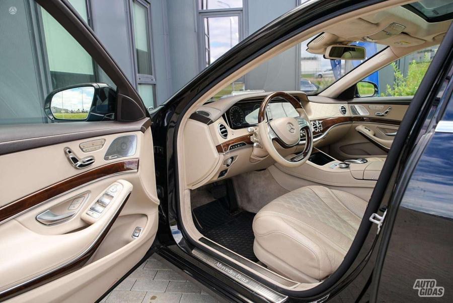 Black Mercedes-Benz S 500 2015 in Kaunas, with an engine capacity of 4.70 L and mileage of 211 thousand km for 24750 €, photo 25 on AUTOMOTO.COM.LV