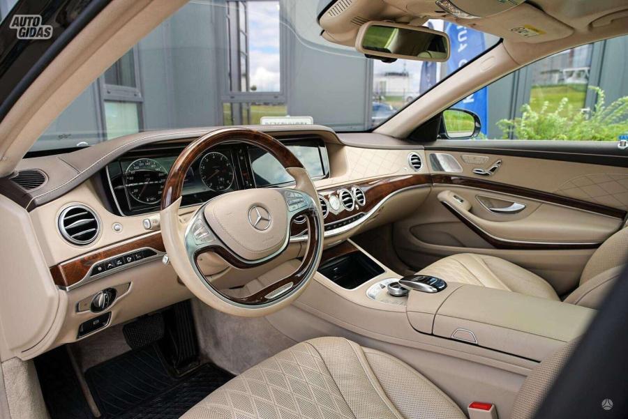 Black Mercedes-Benz S 500 2015 in Kaunas, with an engine capacity of 4.70 L and mileage of 211 thousand km for 24750 €, photo 27 on AUTOMOTO.COM.LV