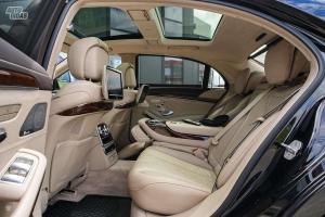 Black Mercedes-Benz S 500 2015 in Kaunas, with an engine capacity of 4.70 L and mileage of 211 thousand km for 24750 €, photo 38 on AUTOMOTO.COM.LV