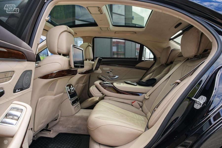 Black Mercedes-Benz S 500 2015 in Kaunas, with an engine capacity of 4.70 L and mileage of 211 thousand km for 24750 €, photo 38 on AUTOMOTO.COM.LV