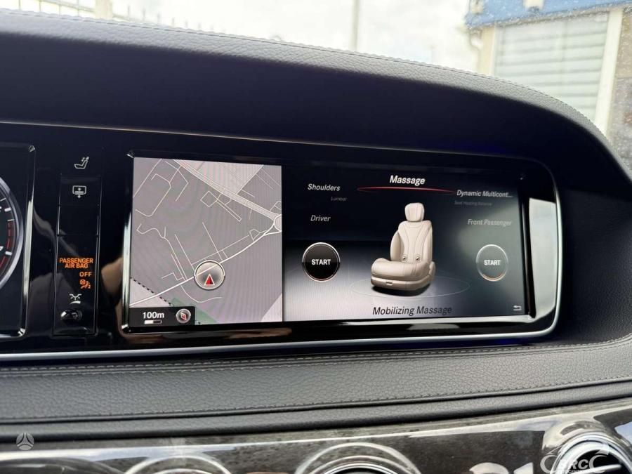 Melns Mercedes-Benz S 500 2015 Klaipėda, ar dzinēja tilpumu 4.66 L un nobraukumu 168 tūkst. km par 28900 €, foto 24 vietnē AUTOMOTO.COM.LV