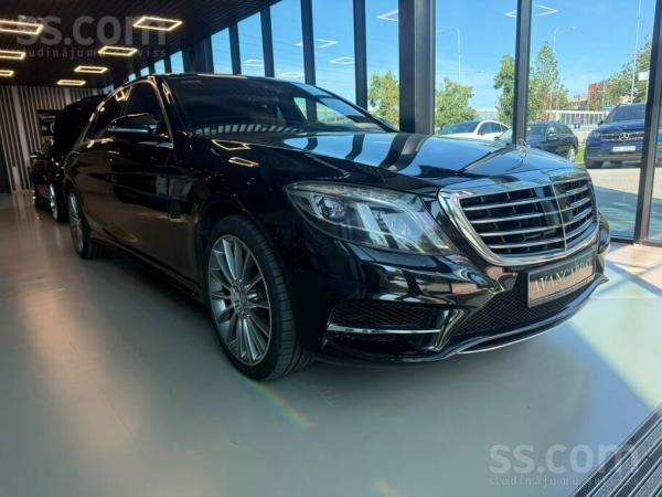 Black Mercedes-Benz S 500 2016 in Riga, with an engine capacity of 4.70 L and mileage of 177 thousand km for 35960 €, photo 1 on AUTOMOTO.COM.LV