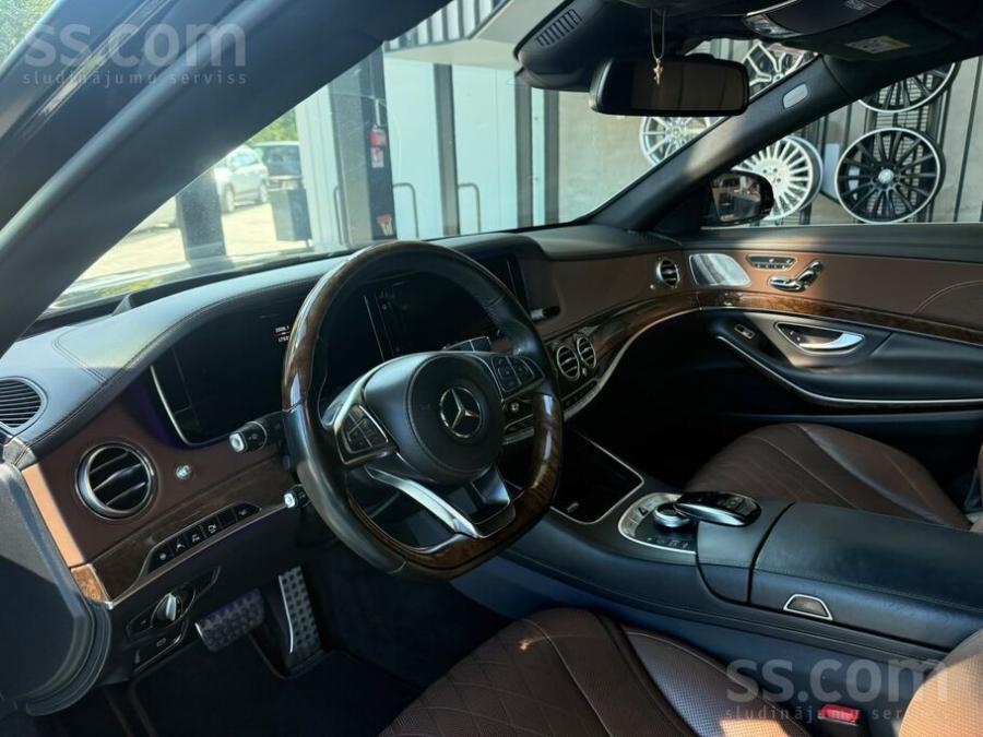 Black Mercedes-Benz S 500 2016 in Riga, with an engine capacity of 4.70 L and mileage of 177 thousand km for 35960 €, photo 14 on AUTOMOTO.COM.LV