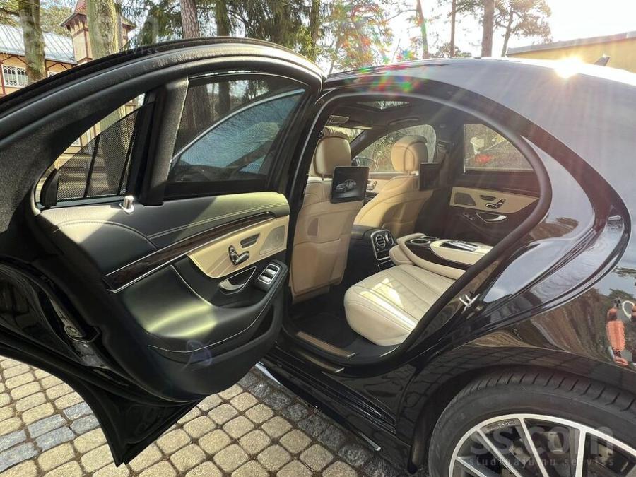 Black Mercedes-Benz S 500 2018 in Jurmala, with an engine capacity of 3.00 L and mileage of 156 thousand km for 49700 €, photo 12 on AUTOMOTO.COM.LV