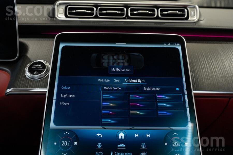 Melns Mercedes-Benz S 500 2022 Rīga, ar dzinēja tilpumu 4.00 L un nobraukumu 35 tūkst. km par 79000 €, foto 29 vietnē AUTOMOTO.COM.LV