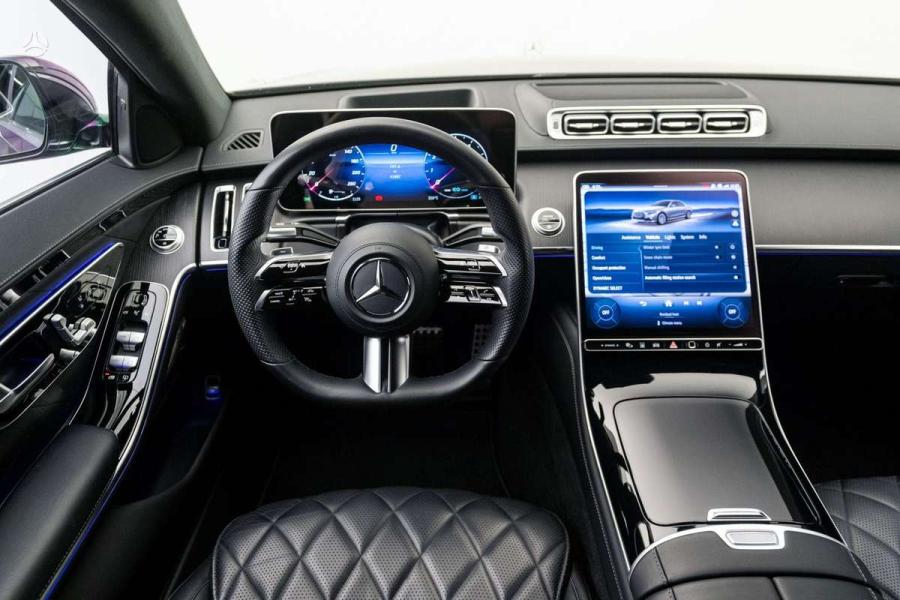 Black Mercedes-Benz S 500 2022 in Vilnius, with an engine capacity of 3.00 L and mileage of 53 thousand km for 79900 €, photo 13 on AUTOMOTO.COM.LV