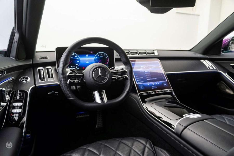 Black Mercedes-Benz S 500 2022 in Vilnius, with an engine capacity of 3.00 L and mileage of 53 thousand km for 79900 €, photo 14 on AUTOMOTO.COM.LV