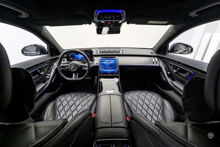 Black Mercedes-Benz S 500 2022 in Vilnius, with an engine capacity of 3.00 L and mileage of 53 thousand km for 79900 €, photo 16 on AUTOMOTO.COM.LV