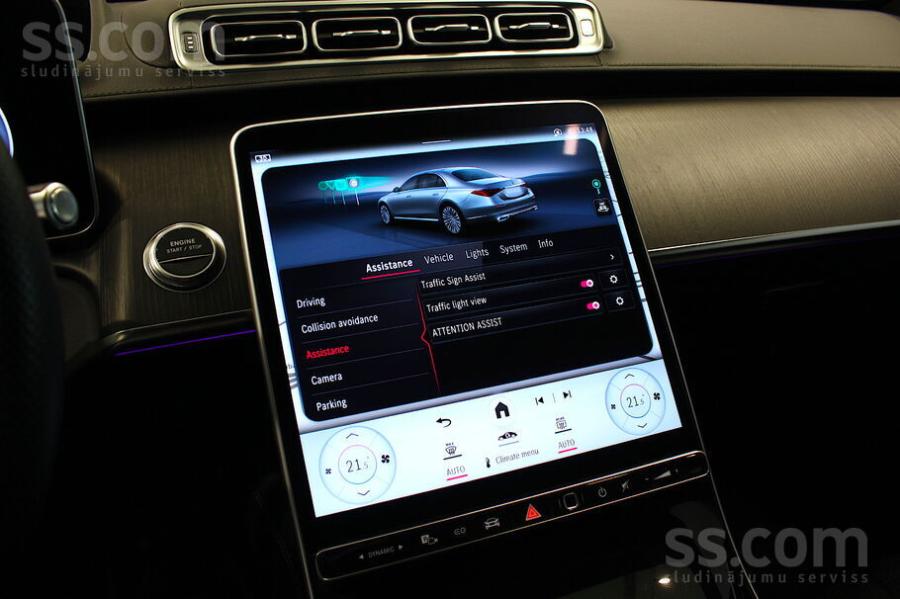 Pelēks Mercedes-Benz S 500 2022 Rīga, ar dzinēja tilpumu 3.00 L un nobraukumu 107 tūkst. km par 79500 €, foto 19 vietnē AUTOMOTO.COM.LV