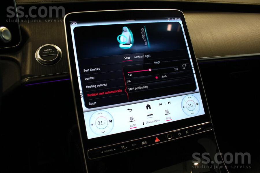 Pelēks Mercedes-Benz S 500 2022 Rīga, ar dzinēja tilpumu 3.00 L un nobraukumu 107 tūkst. km par 79500 €, foto 21 vietnē AUTOMOTO.COM.LV