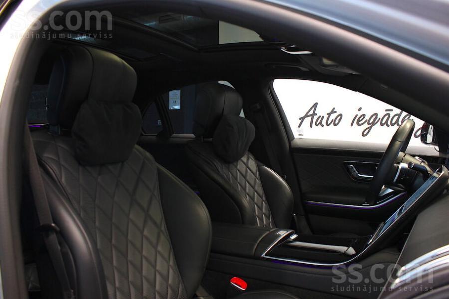 Pelēks Mercedes-Benz S 500 2022 Rīga, ar dzinēja tilpumu 3.00 L un nobraukumu 107 tūkst. km par 79500 €, foto 24 vietnē AUTOMOTO.COM.LV