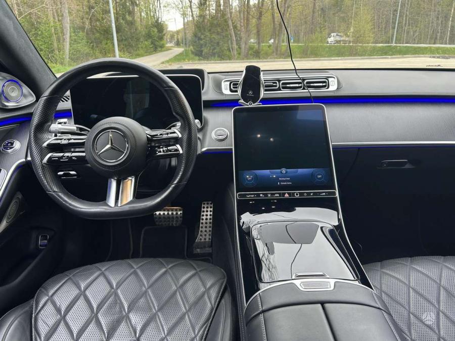 White Mercedes-Benz S 500 2021 in Klaipeda, with an engine capacity of 3.00 L and mileage of 70 thousand km for 72900 €, photo 16 on AUTOMOTO.COM.LV