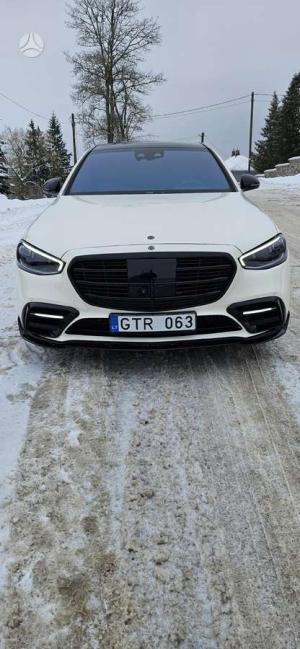 White Mercedes-Benz S 500 2022 in Vilnius, with an engine capacity of 3.00 L and mileage of 59 thousand km for 85000 €, photo 8 on AUTOMOTO.COM.LV