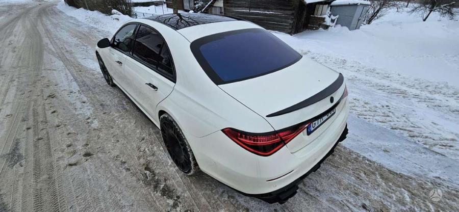 White Mercedes-Benz S 500 2022 in Vilnius, with an engine capacity of 3.00 L and mileage of 59 thousand km for 85000 €, photo 10 on AUTOMOTO.COM.LV