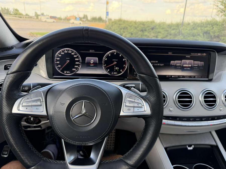 White Mercedes-Benz s-550 2015 in Vilnius, with an engine capacity of 4.66 L and mileage of 214 thousand km for 34980 €, photo 16 on AUTOMOTO.COM.LV