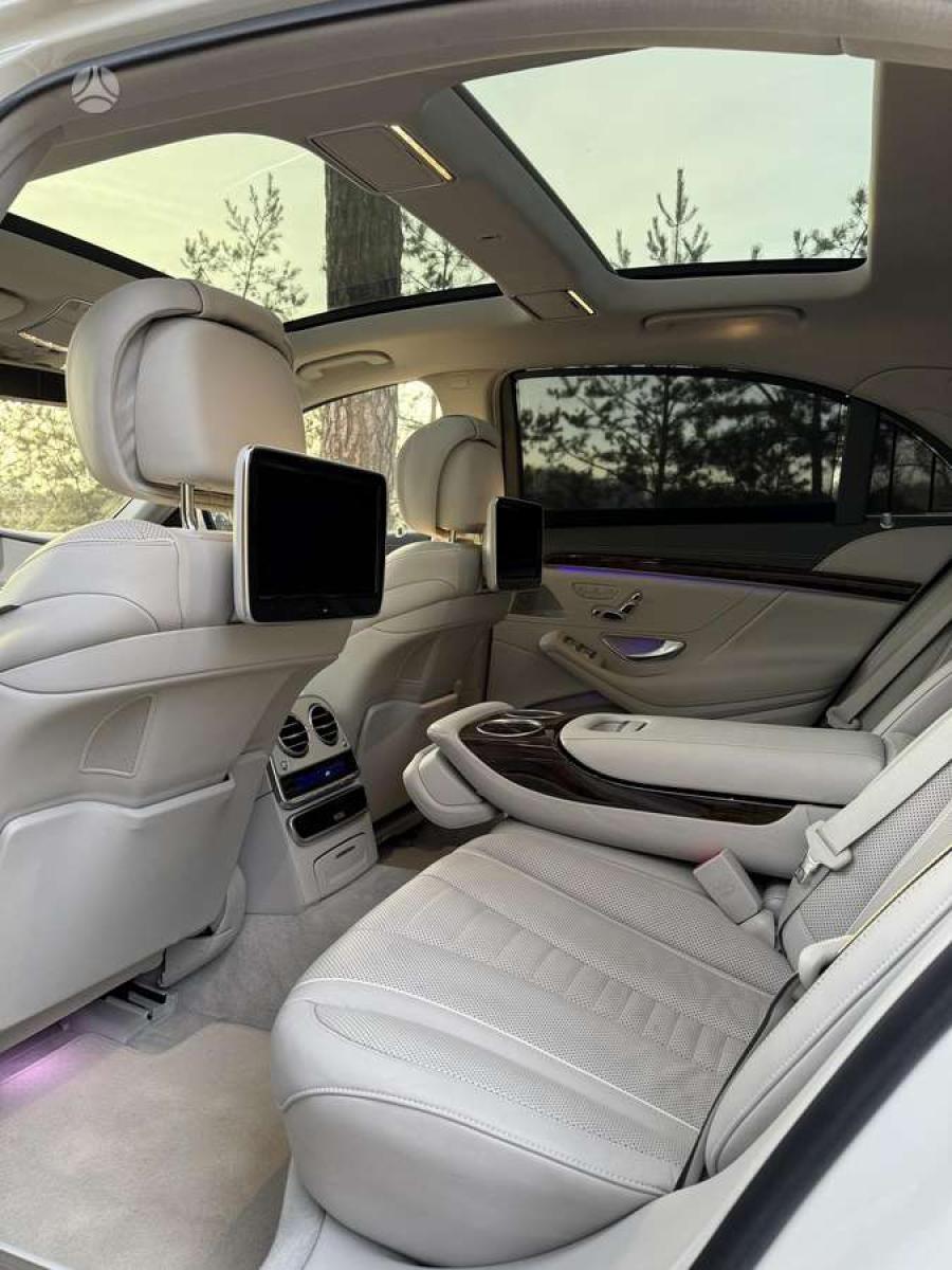 White Mercedes-Benz s-550 2014 in Kaunas, with an engine capacity of 4.70 L and mileage of 139 thousand km for 28500 €, photo 15 on AUTOMOTO.COM.LV