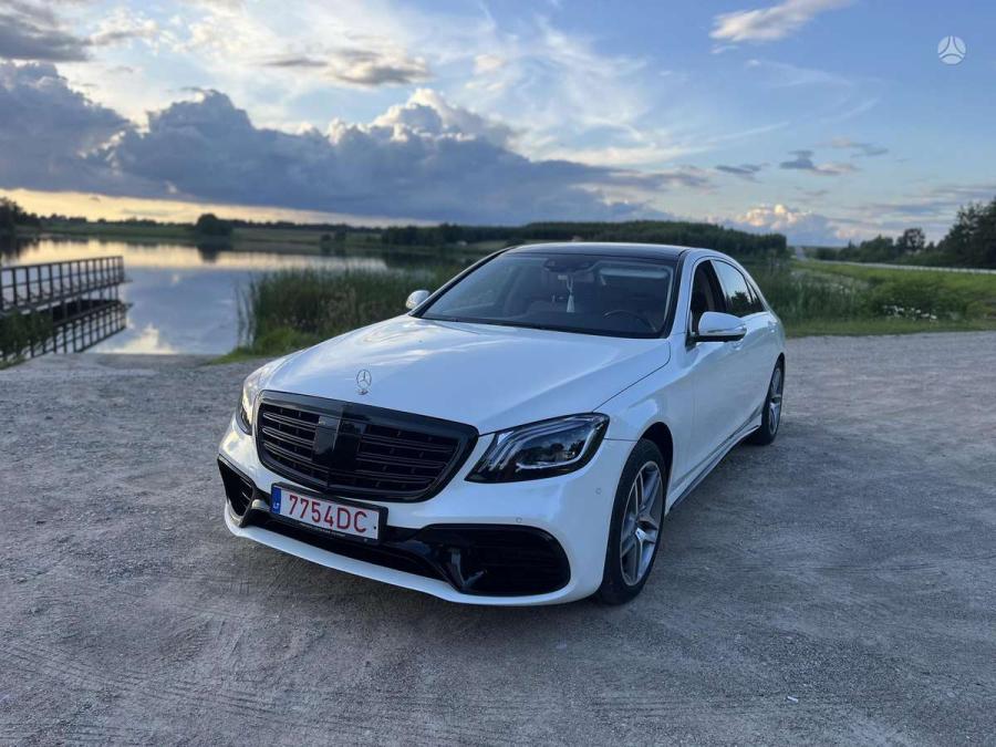 White Mercedes-Benz s-550 2014 in Kaunas, with an engine capacity of 4.70 L and mileage of 123 thousand km for 24000 €, photo 4 on AUTOMOTO.COM.LV