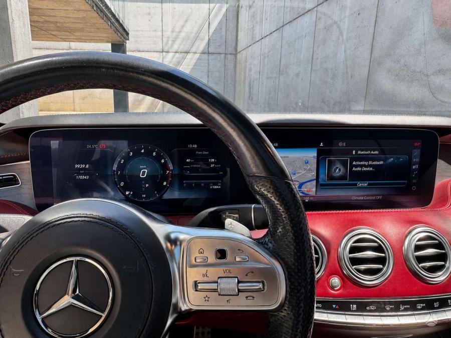 Pelēks Mercedes-Benz S 560 2019 Viļņa, ar dzinēja tilpumu 3.98 L un nobraukumu 170 tūkst. km par 44500 €, foto 17 vietnē AUTOMOTO.COM.LV