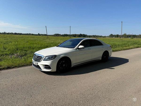 White Mercedes-Benz S 560 2018 in Kaunas, with an engine capacity of 3.98 L and mileage of 172 thousand km for 39550 €, photo 3 on AUTOMOTO.COM.LV