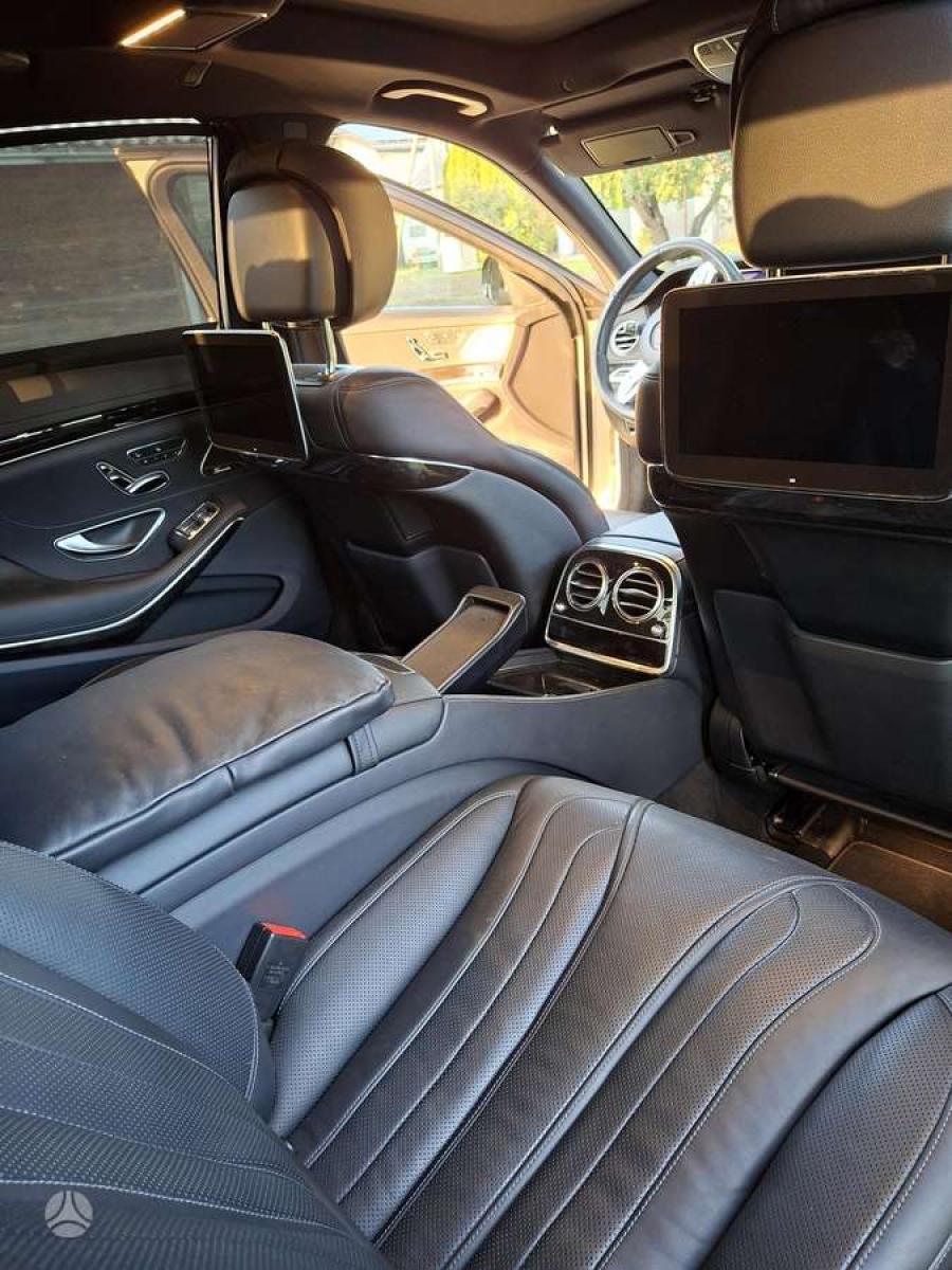 White Mercedes-Benz S 560 2018 in Kaunas, with an engine capacity of 3.98 L and mileage of 172 thousand km for 39550 €, photo 11 on AUTOMOTO.COM.LV