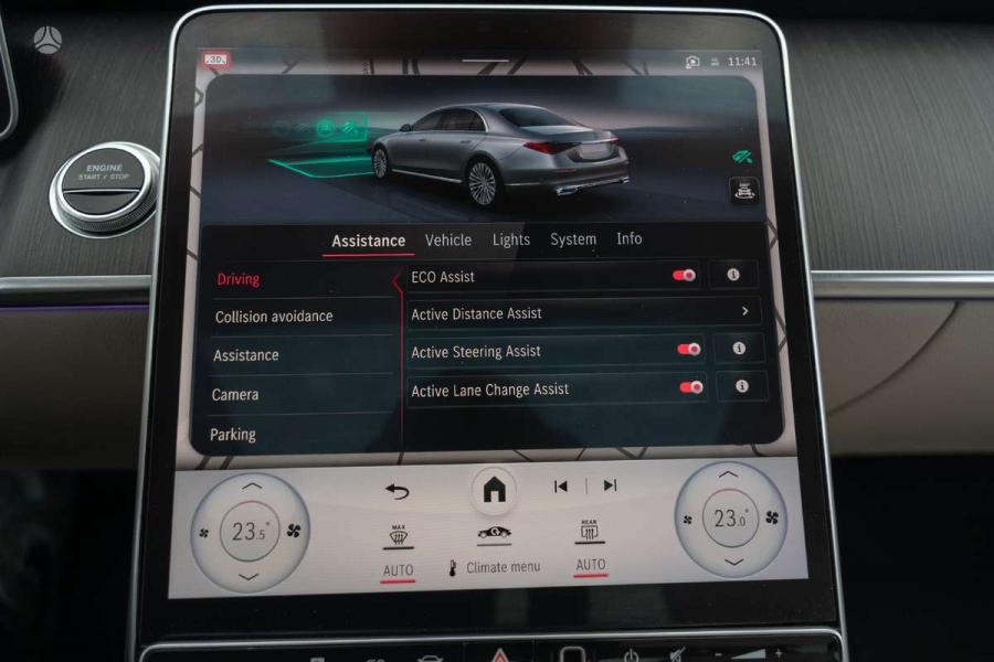 Серый Мерседес S 580 2022 в Вильнюс, объемом двигателя 3.00 л и пробегом 129 тыс. км за 81000 €, фото 24 на AUTOMOTO.COM.LV